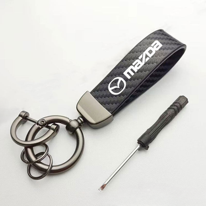 Carbon Fiber Mazda Key Chain Ring Keyfob for 3 6 CX-5 CX-7 RX-7 RX-8 MX ...