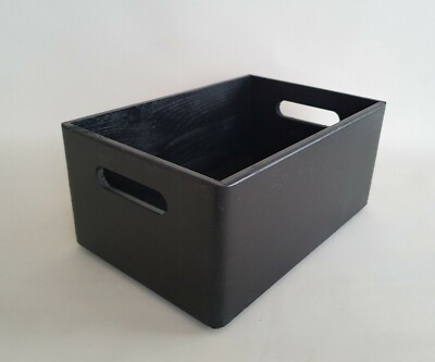 Plain Wood Box Storage Handel Wooden Boxes BLACK Memory Keepsake Home ...