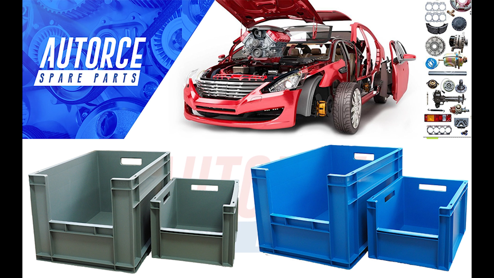 10-30-50-100 Pcs Euro Stacking Industrial Plastic Storage Box 20Lt ...