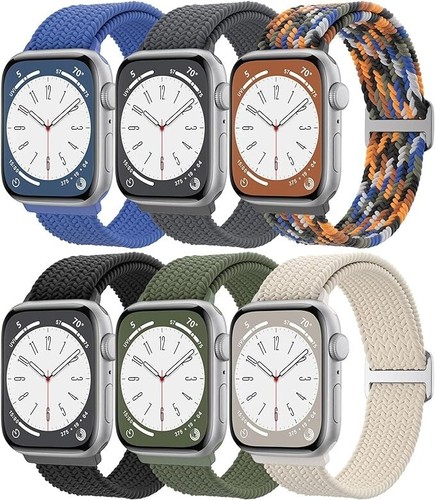 6 Pack Braided Solo Loop for iWatch Series Ultra SE 8 7 6 5 4 3 21 | eBay