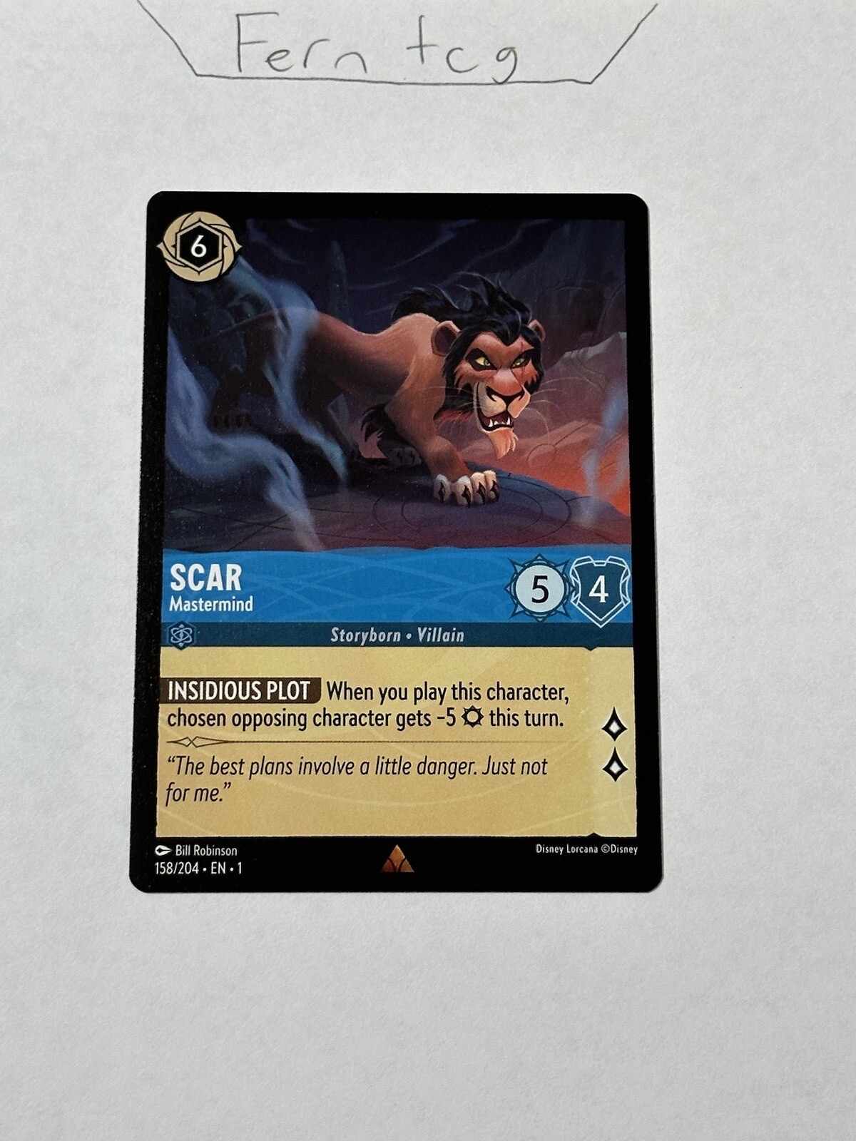 Disney Lorcana Scar Mastermind Rare NM The First Chapter Ship Same Day ...