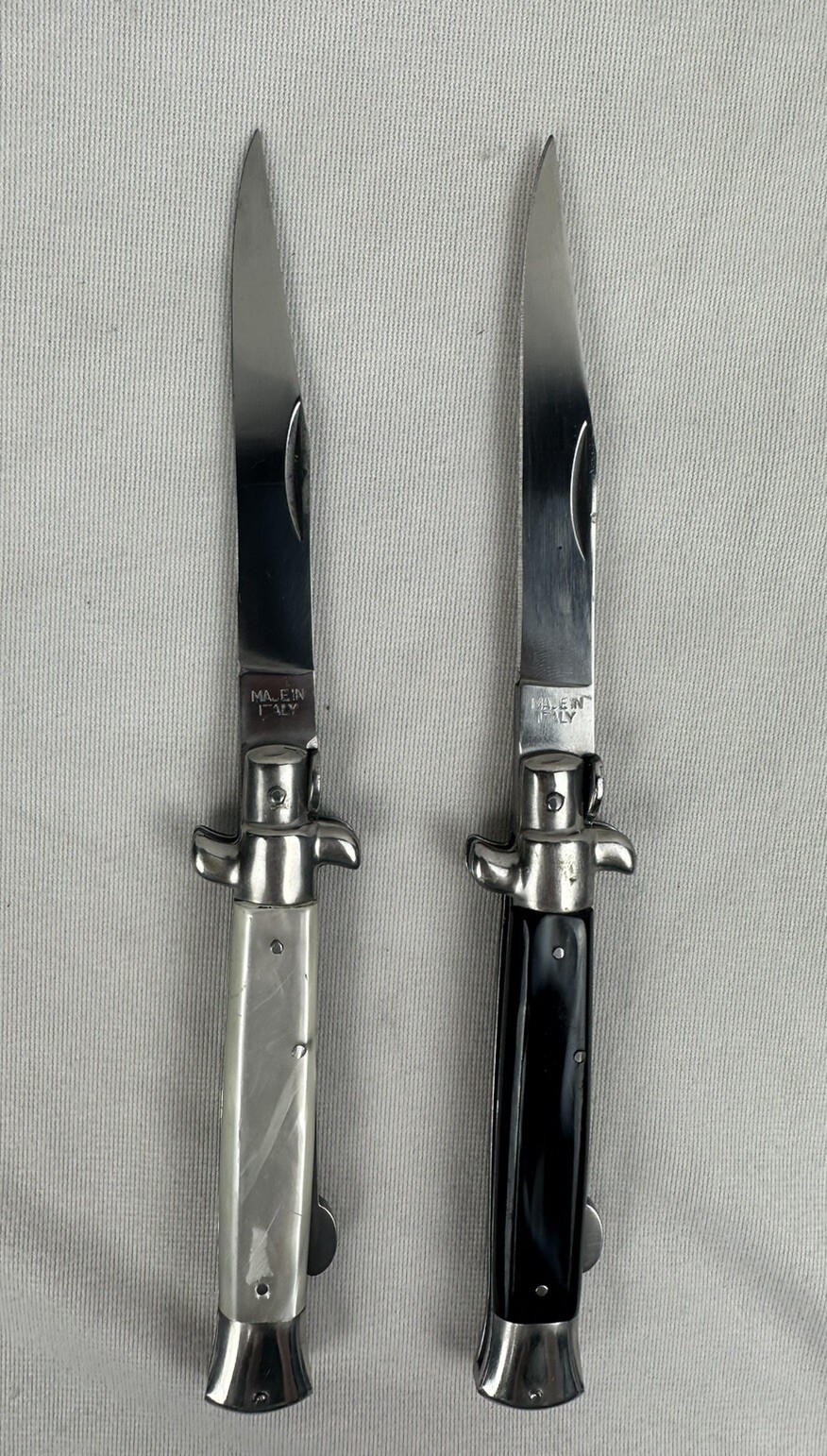 (2x) Vintage Made In Italy Lockback Stiletto Folding Knives 9” Long 4 ...