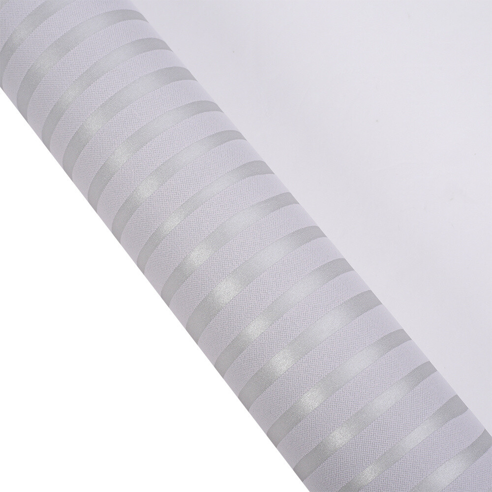 Non-woven Glitter Silver Metallic Grey Vertical Textured Wallpaper ...