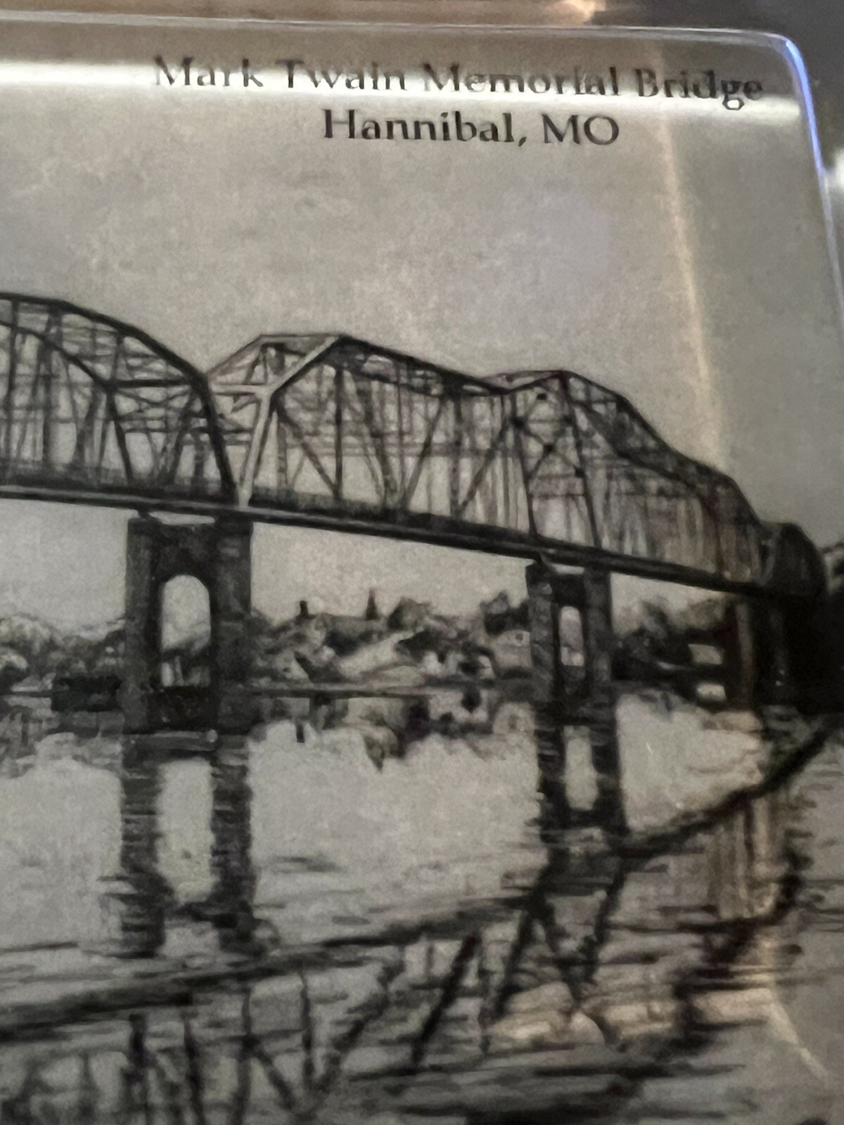 mark twain memorial bridge waterfall glass collection paperweight ...