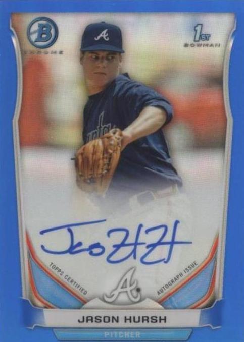 2014 Bowman - Prospect Autographs Chrome Jason Hursh #BCAP-JHU Blue ...