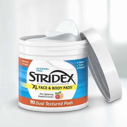 Stridex XL Face & Body Pads, 90 Count, Maximum Strength, Facial Cleansing Wipes, | eBay