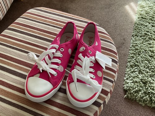 REDUCED NEW Cath Kidston, Raspberry Pink & White Plimsolls, size 37 (4 ...