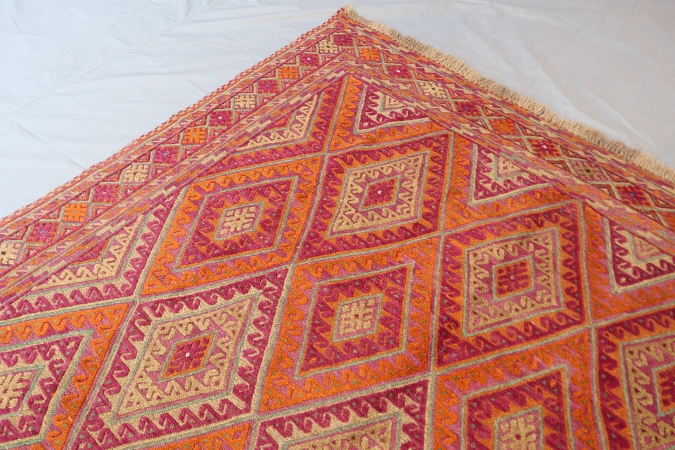 6.7 x 9.5 Feet. Radiant Afghan Mushwani Tribal Rug – Warm Sunset ...