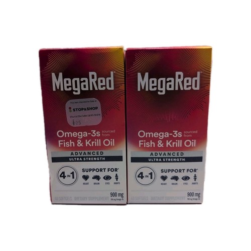 [2 PACK] 900 mg MegaRed®, Advanced 4in1 Ultra Strength, 40 Softgels Exp ...
