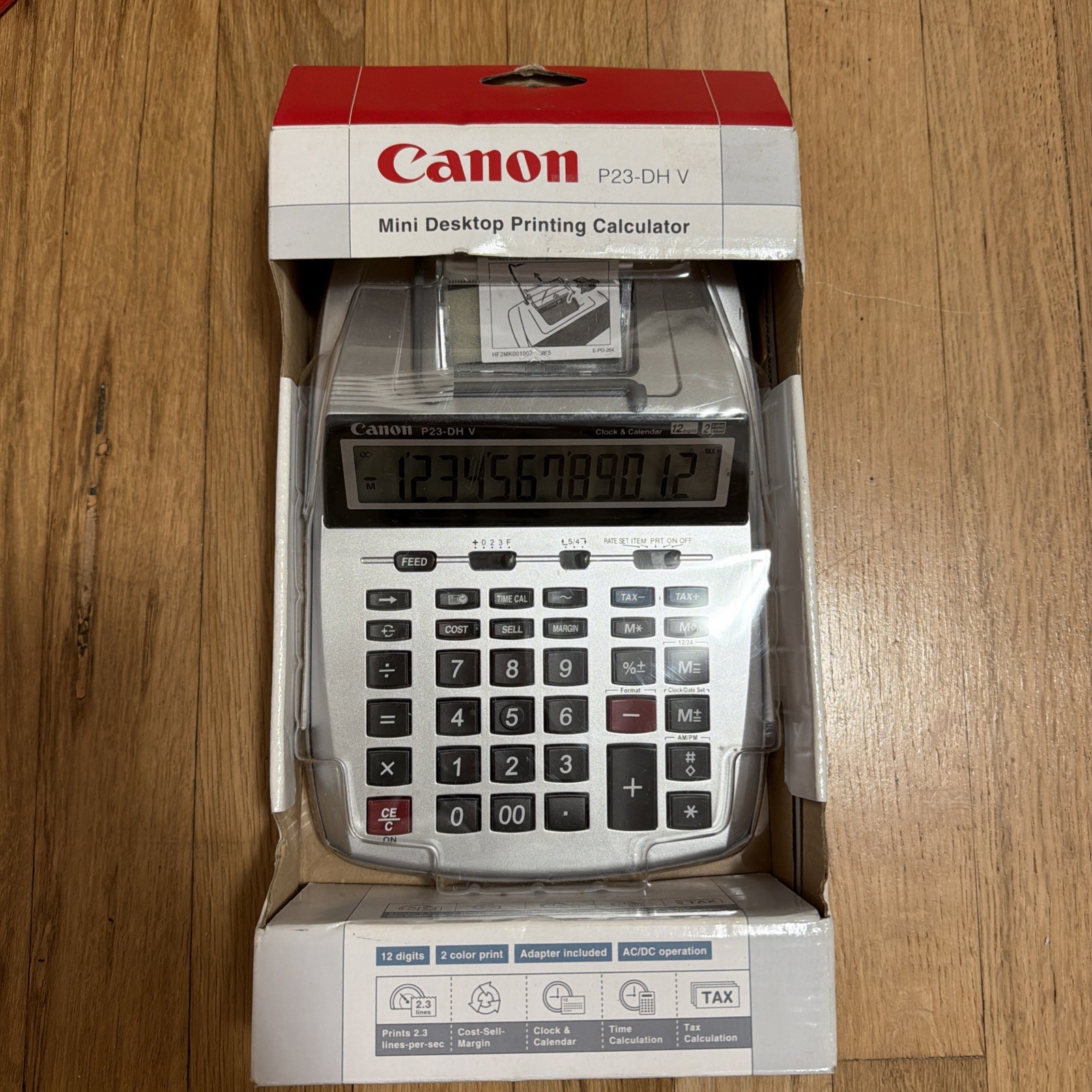 Canon P23-DH V Mini Desktop Printing Calculator 12 Digits 2 Color AC/DC ...