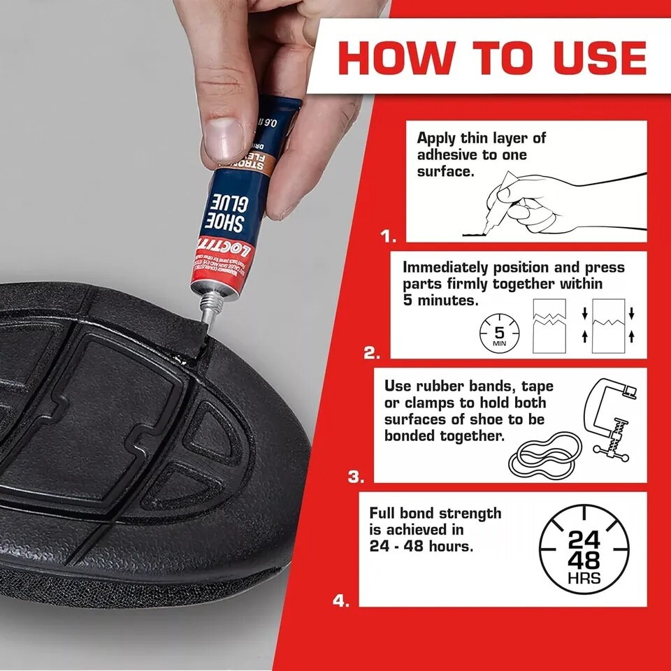 Loctite Shoe Repair kit Waterproof Shoe Adhesive Glue Boot Repair 18ml ...