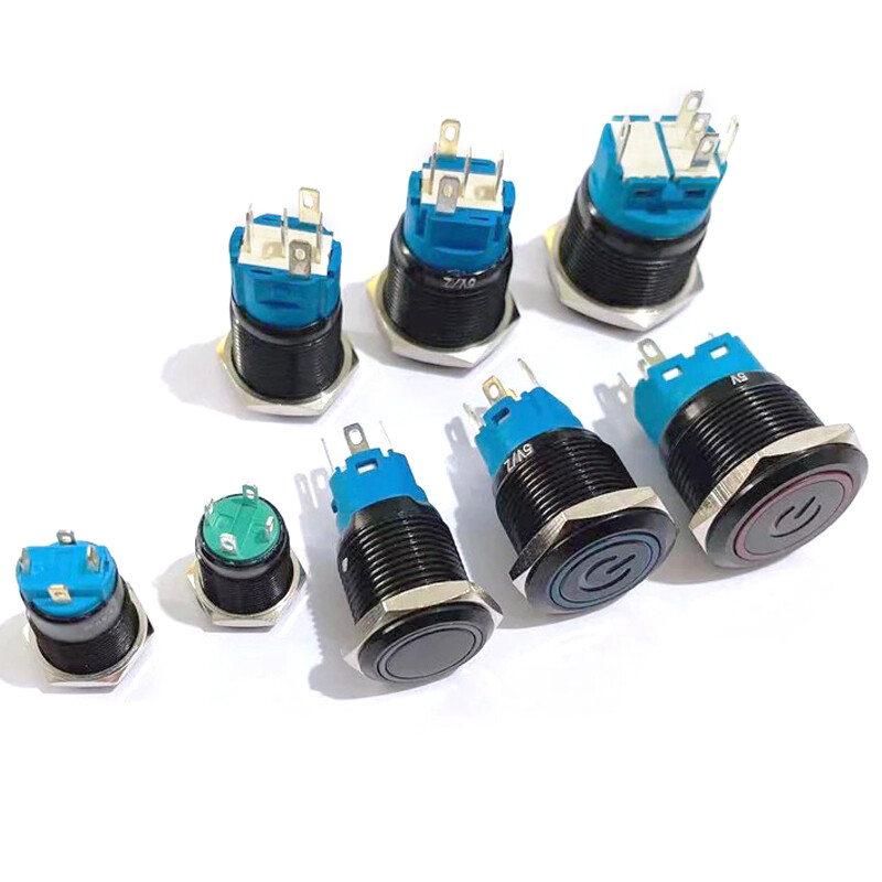 Metal Black Push Button Switch LED Momentary Latching Pc Boat Car Light ...