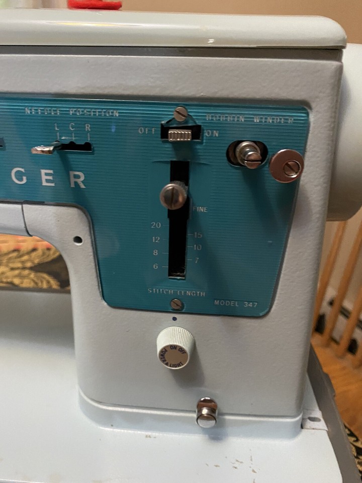 Singer Sewing Machine Model 347 W/ Foot Pedal Works See Desc Free ...