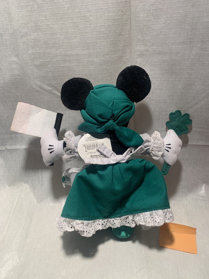 Disney Theme Parks Irish Minnie Mouse Plush Bean Bag “Kiss me I'm Irish ...
