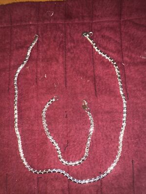 men’s 20” 6mm Box Chain Necklace And Bracelet Set | eBay