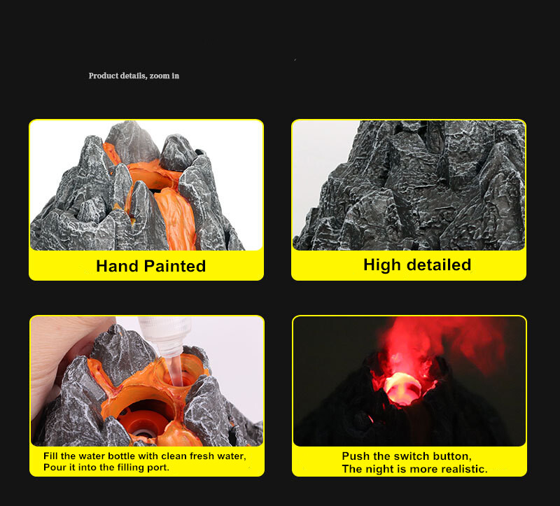 Volcanic Eruption Fiugre Volcano Dinosaur Scene Animal Collector Kid ...