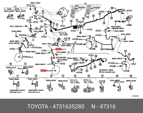 Genuine OE brake tube, 4731635280 for TOYOTA 47316-35280 | eBay