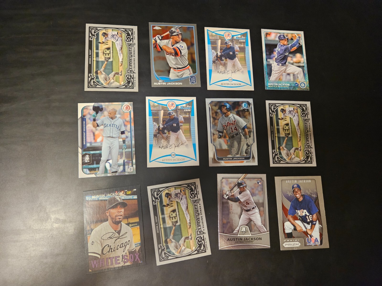 Huge Lot of 12 Austin Jackson Baseball Cards - Inserts, Parallels, RCs ...