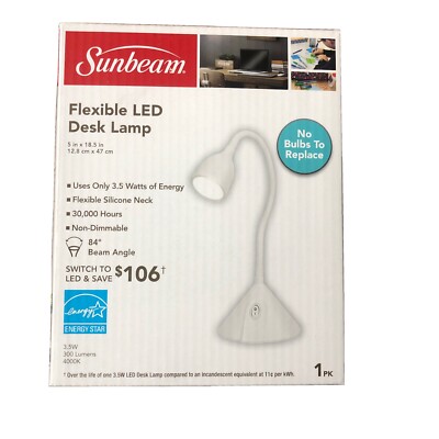 Sunbeam Desk Lamp LED Flexible 3.5W 4000K 300 Lumens Table | eBay