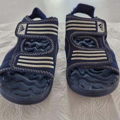 ADIDAS Badeschuhe Badelatschen Strandschuhe Wasserschuhe blau/weiß Gr ...