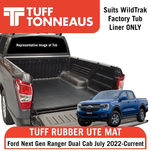 Rubber Ute Mat For Ford Next Gen Ranger Dual Cab (Jul 2022-Cur) w ...