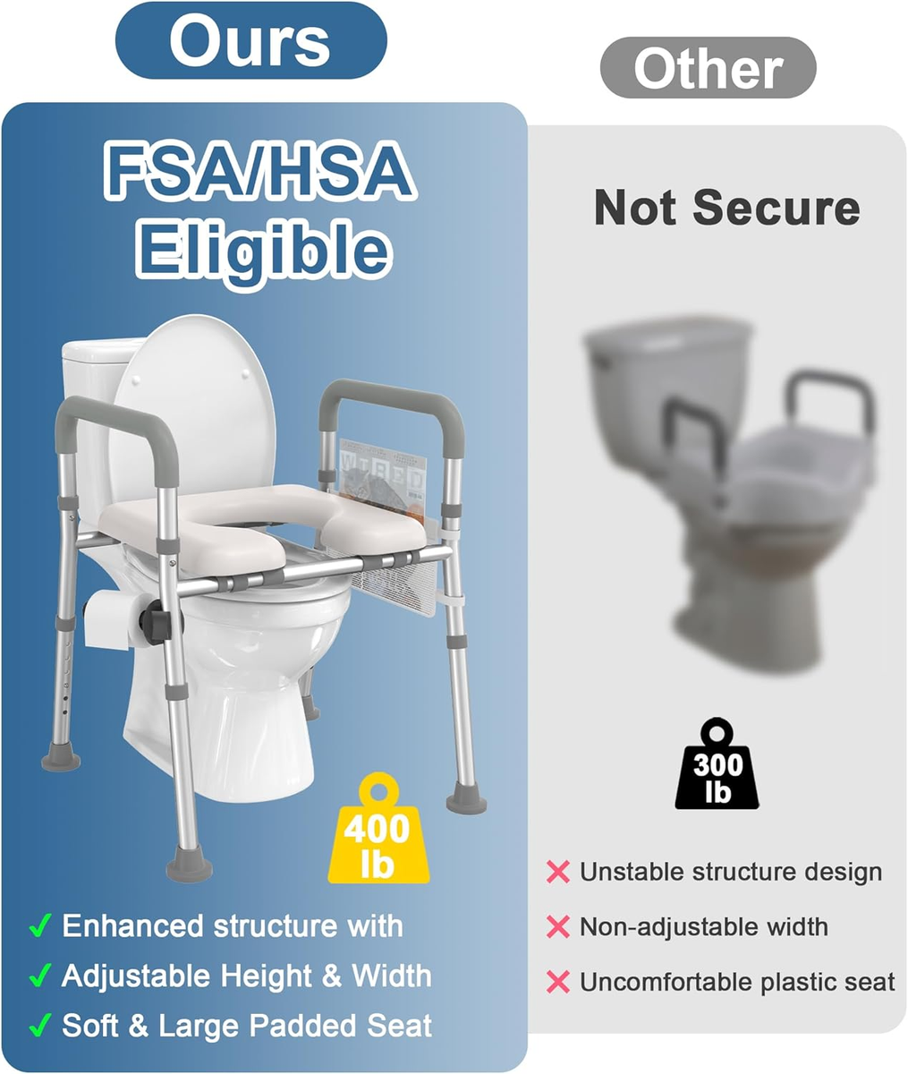 Toilet Seat Riser Raised Toilet Seat With Handles, s For Seniors,5 ...