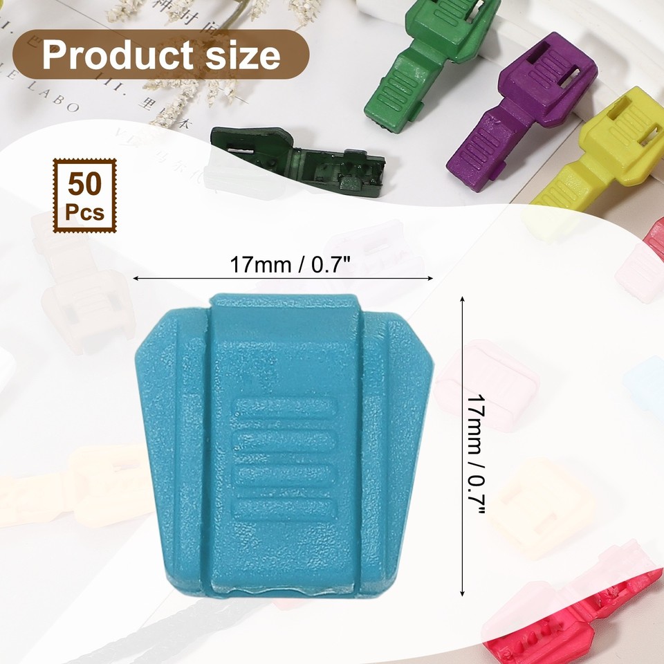 0.7" Zipper Pull Cord Lock, Plastic Shoe Lace End Clips, 50 Pack Lake ...