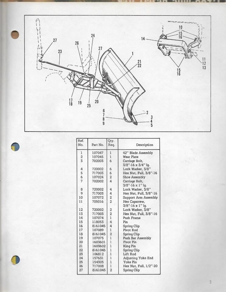 SIMPLICITY 42" SNOW PLOW AND DOZER BLADE Mfg. No. 299 Parts List Owner ...