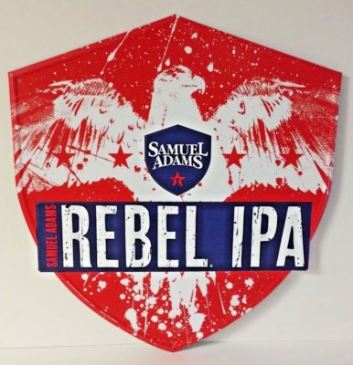 Samuel Sam Adams Rebel IPA Tin Metal Sign Lager ~ New Logo ~ 18" x 16.5 ...