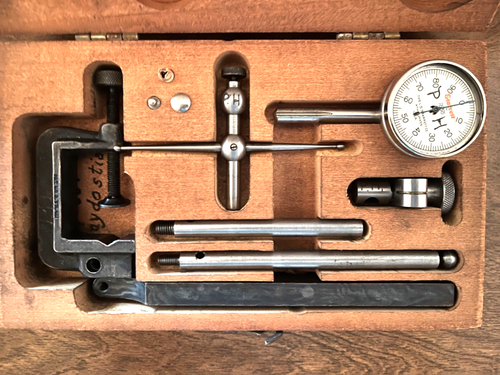 Starrett 196 Universal Dial Test Indicator Set 1” Wood Case needs dial ...