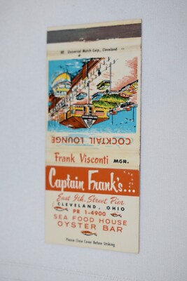 Captain Frank's Restaurant Cleveland Ohio 30 Front Strike Matchbook ...