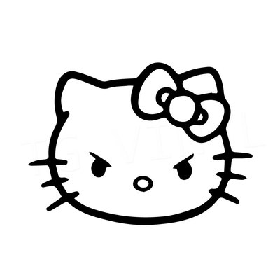 5" HELLO KITTY ANGRY Vinyl Decal Sticker Car Window Laptop Cat Kawaii ...