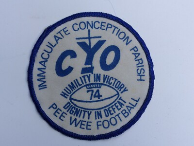 1974 Immaculate Conception Parish PEE WEE Footbal CYO Patch Tuckahoe ...
