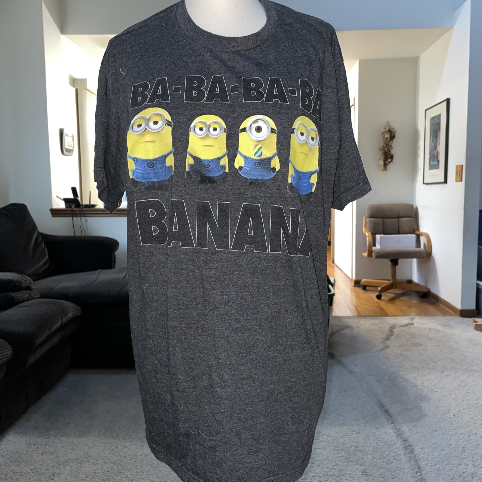 Despicable Me 2 Minions Ba Ba Ba Ba Banana Gray T Shi… - Gem