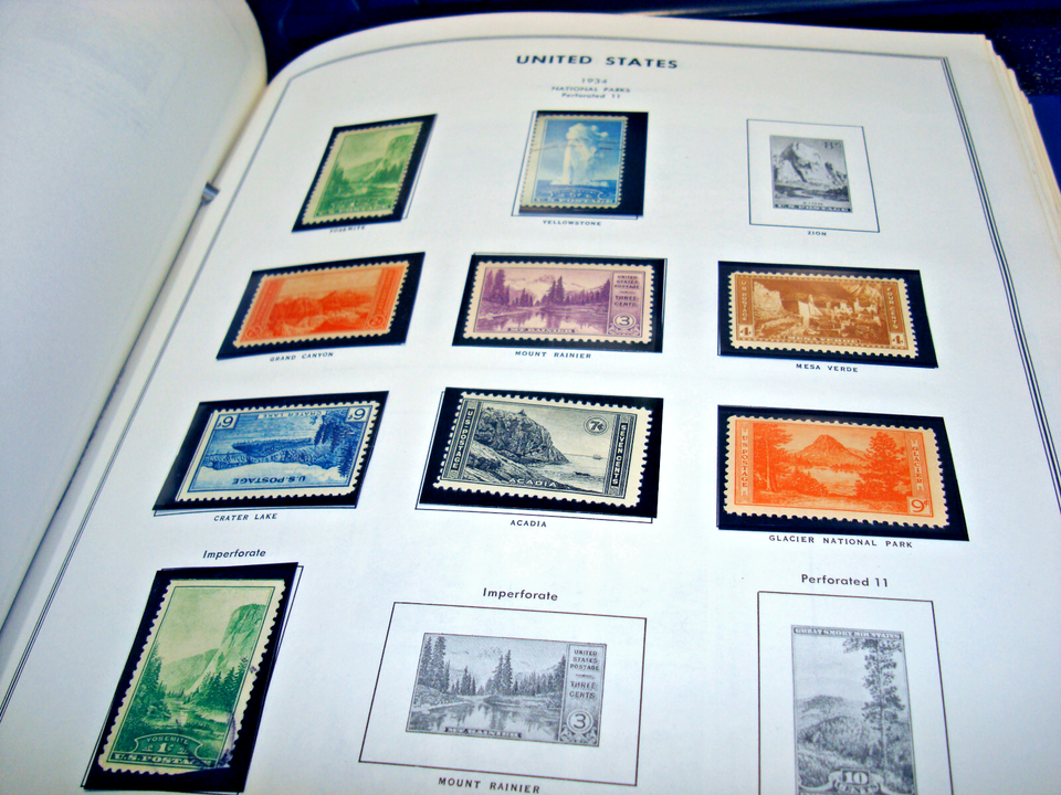H. E. Harris Liberty Stamp Album Over 800 United States Stamps - Mint ...
