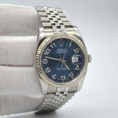 Rolex Datejust 36mm 116234 Blue concentric Dial jubilee Stainless steel ...