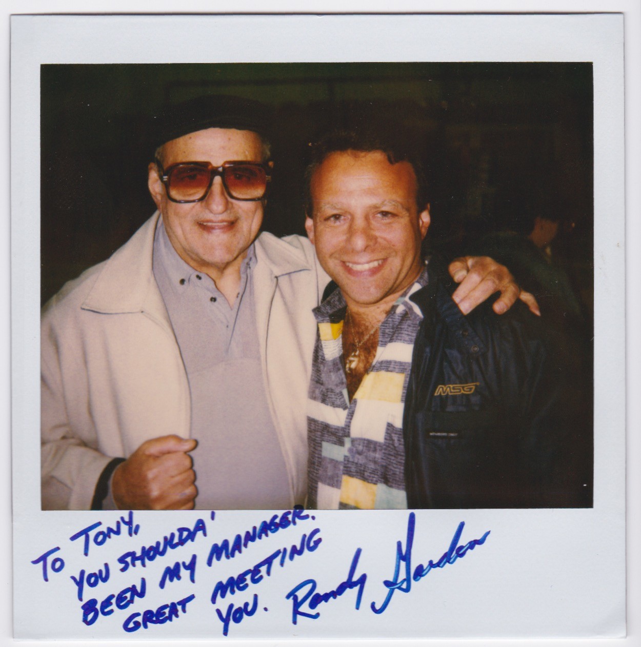 RANDY GORDON SIGNED ORIGINAL POLAROID PHOTO INSCRIBED AUTO BOXING ...