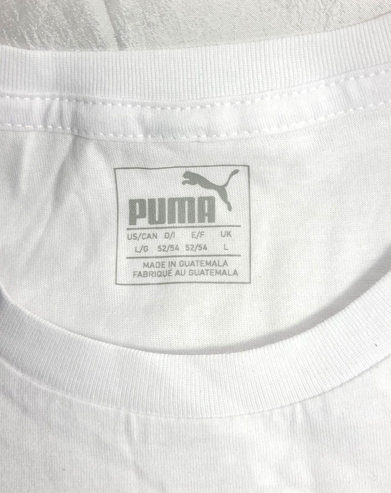 Puma Gold Claw Logo Lusie 100% Cotton T-Shirt - White - Size Large | eBay