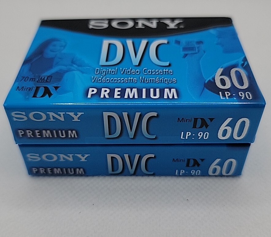 NEW LOT OF 2 SONY DVC 60 MIN. LP:90 PREMIUM MINI DV CAMCORDER DIGITAL ...