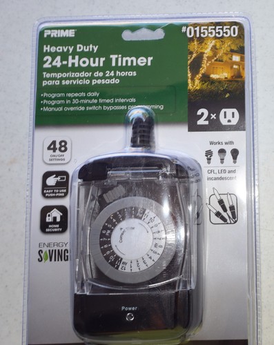 Prime Heavy-Duty 24-Hour Timer #0155550 NIB Energy Saving Indoor ...