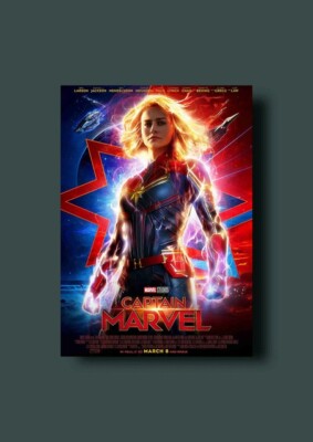 Captain Marvel Higher Further Faster Poster- Movie Wall Poster Print A3 ...