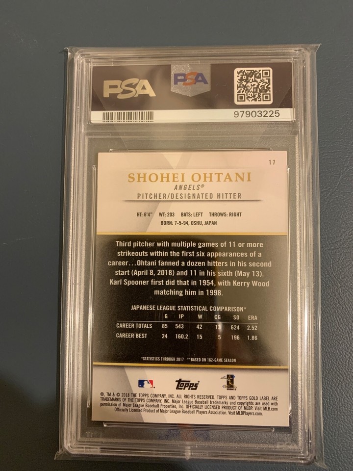 shohei ohtani 2018 topps gold label class 3 rc psa 10 | eBay