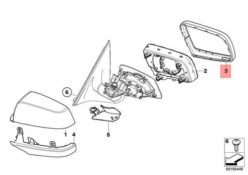 Genuine BMW Right Wing Door Mirror Support Trim Ring 5 6 7 Series ...