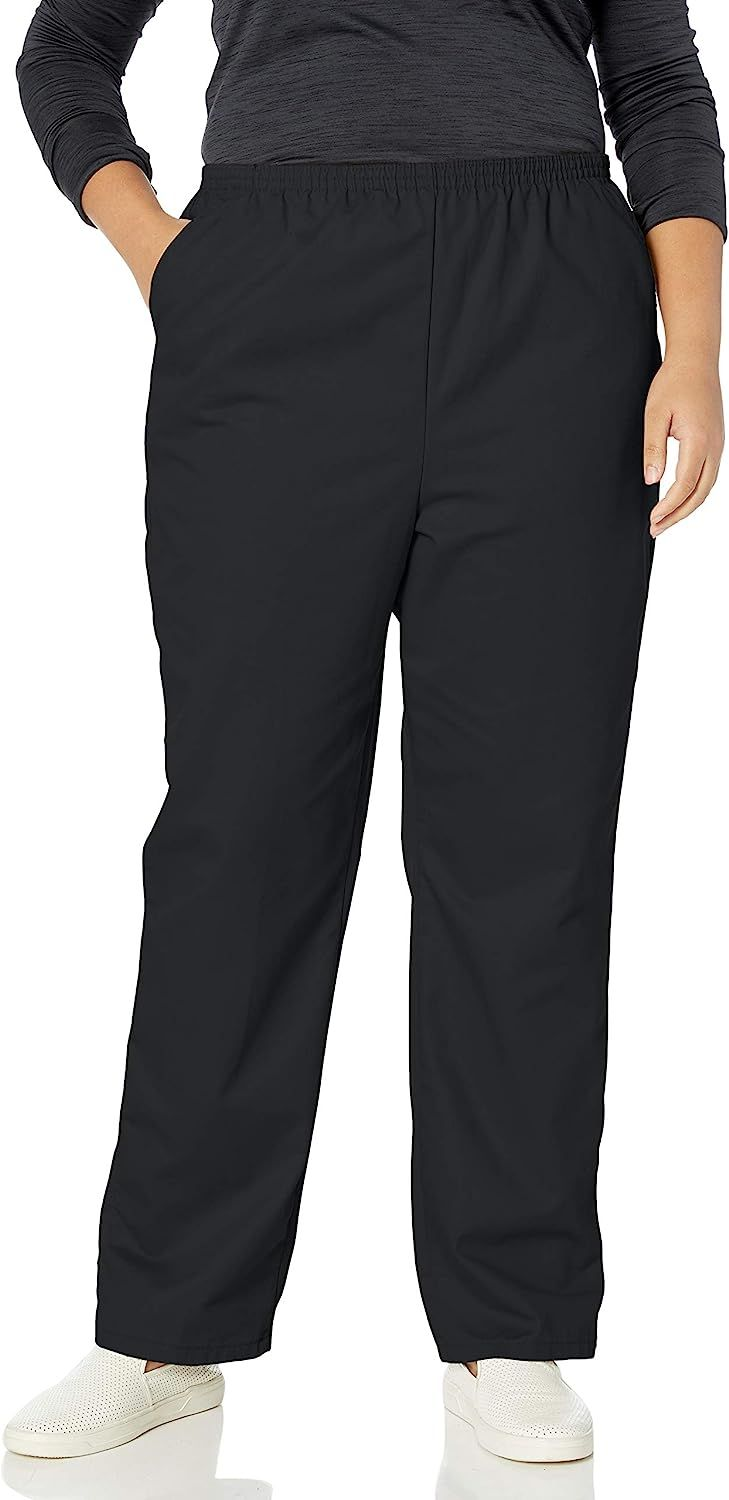 Chic Classic Collection Womens Plus Cotton Pull On Pant With Elastic