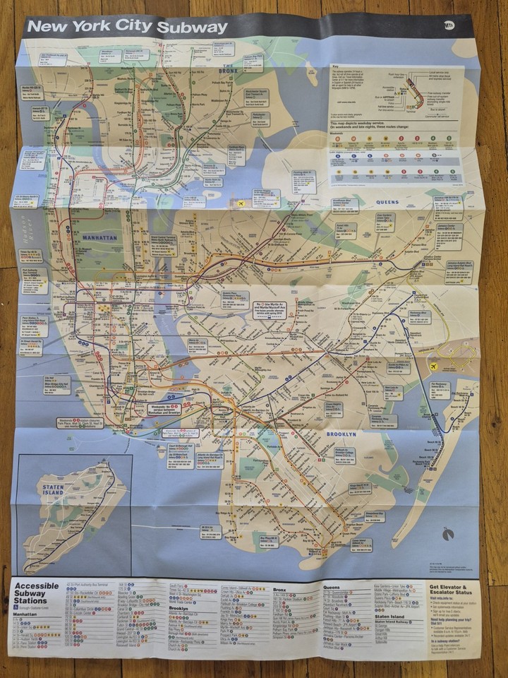 New York City MTA Subway Railroad Map: Lot of 8+1 Newest All Different ...