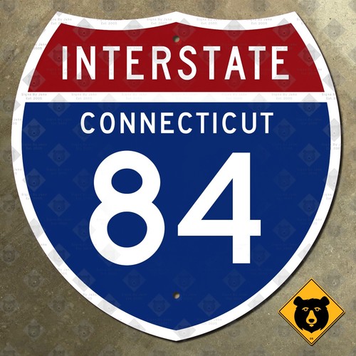 Connecticut Interstate 84 highway route road sign Hartford Waterbury 12x12 | eBay