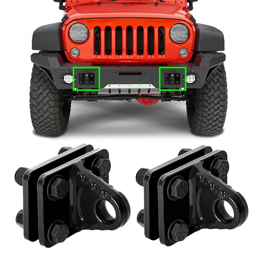 Pair D-Ring Shackles Mount with Backer Plate 5 TON Bolt On Clevis Mount ...