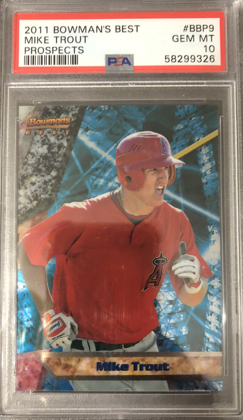Mike Trout Rookie- 2011 Bowman's Best #BBP9 RC Rookie PSA 10 GEM MINT ...