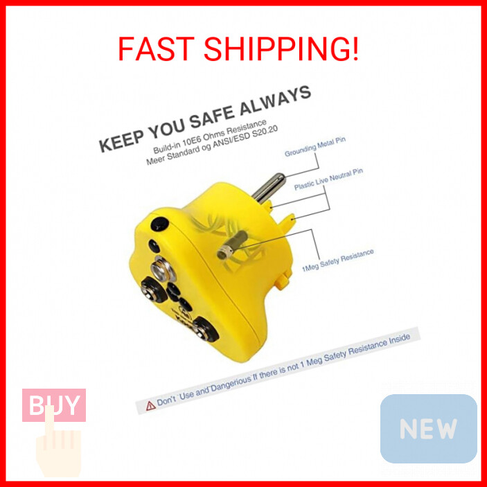 KooMall 1Meg Ohm Safe Grounding Plug for Wrist Straps, Anti Static Mat ...