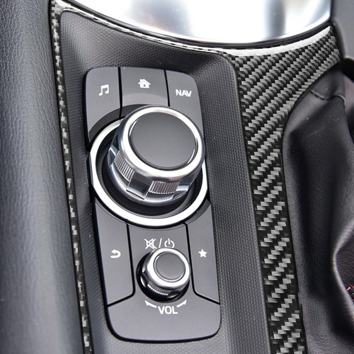 1PCS Carbon Fiber Media Control Panel Frame Sticker Trim For Mazda MX-5 ...